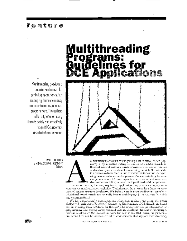 (PDF) Multithreading Programs: Guidelines for DCE Applications