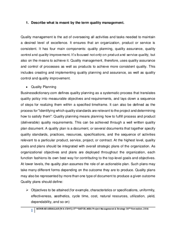 (PDF) Total quality management