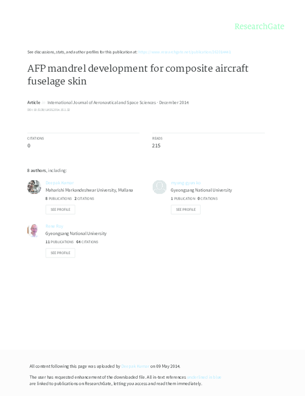 (PDF) AFP mandrel development for composite aircraft fuselage skin