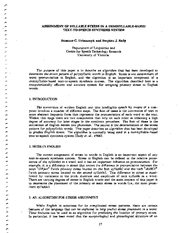 (PDF) Assignment of syllable stress in a demisyllable-based text-to-speech synthesis system