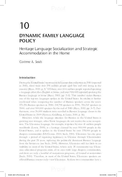 (PDF) Dynamic Family Language Policy: Heritage Language Socialization ...