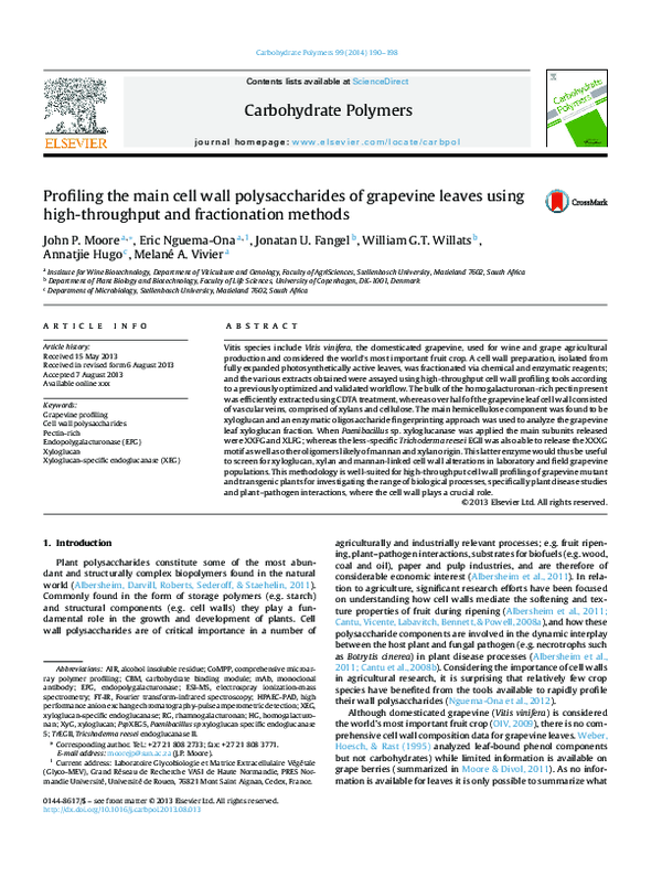 (PDF) Profiling the main cell wall polysaccharides of grapevine leaves ...