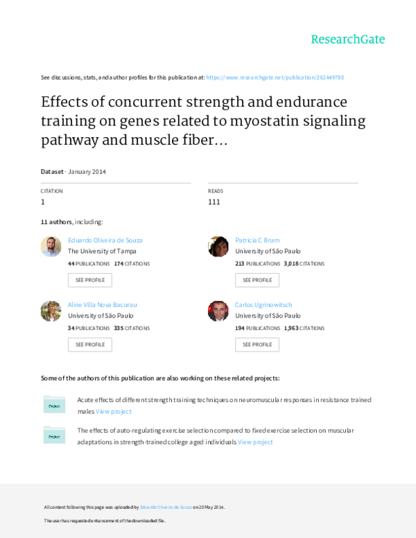 (PDF) Effects of concurrent strength and endurance training on genes ...