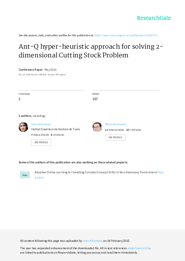 (PDF) Ant-Q hyper-heuristic approach for solving 2-dimensional Cutting Stock Problem