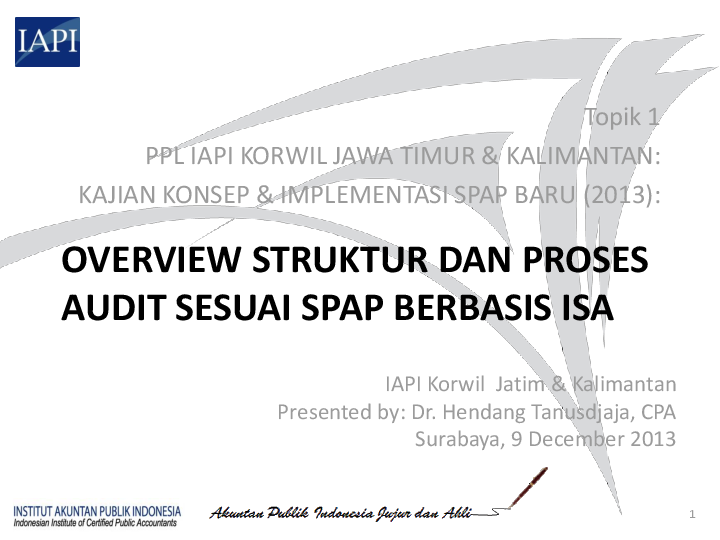 (PDF) OVERVIEW STRUKTUR DAN PROSES AUDIT SESUAI SPAP BERBASIS ISA
