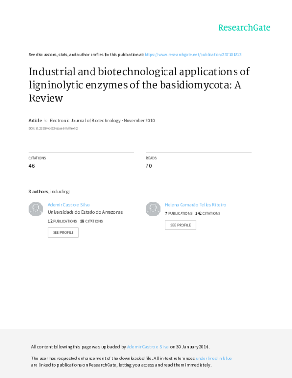 (PDF) Industrial and biotechnological applications of laccases: A review
