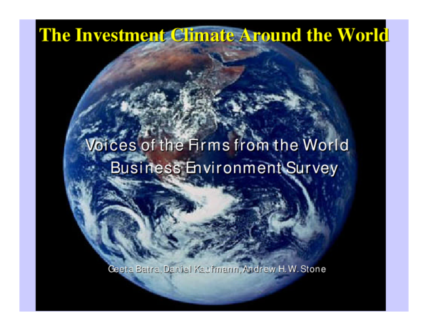 (PDF) The Investment Climate Around the World The Investment Climate ...