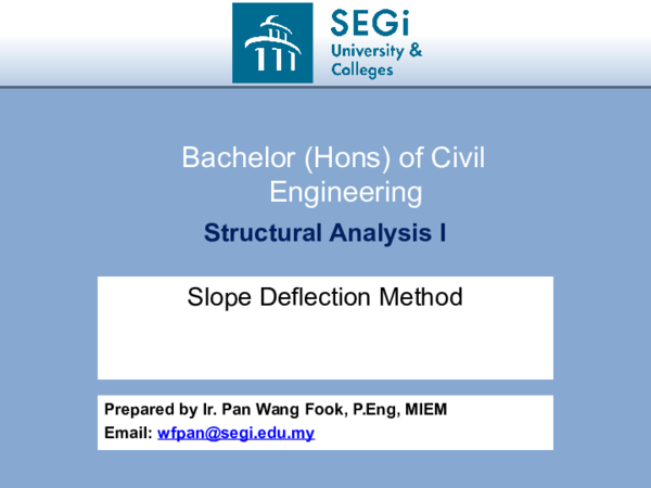 (PPT) Slope Deflection Method