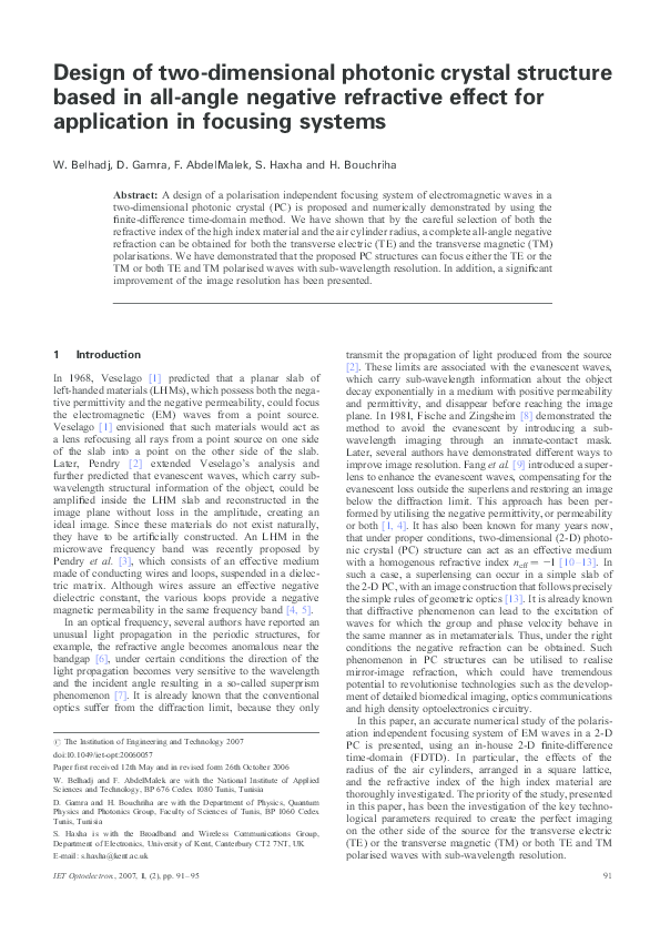 (PDF) Design of two-dimensional photonic crystal structure based in all-angle negative ...