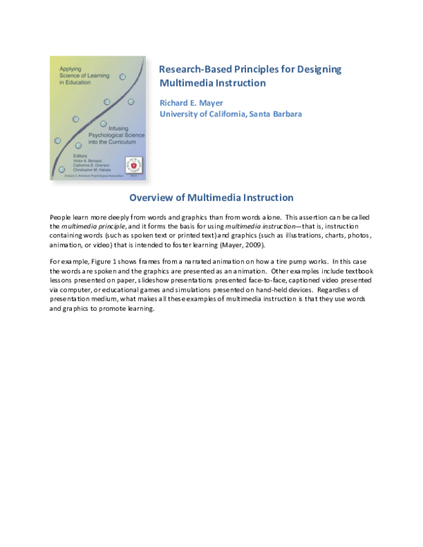(PDF) Research-­‐Based Principles for Designing Multimedia Instruction ...