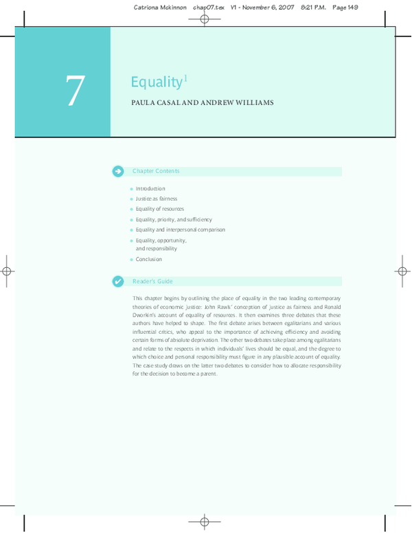 (PDF) 2008. "Equality", Issues in Political Theory, ed. C McKinnon ...