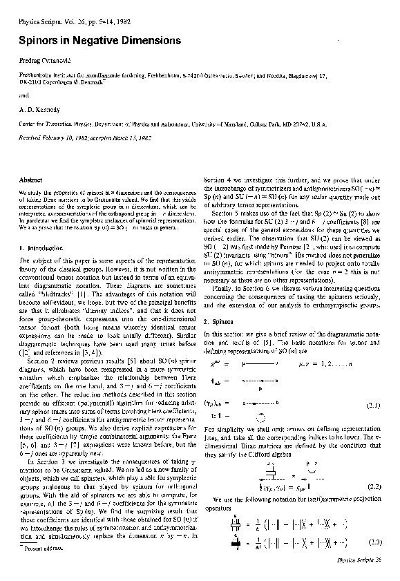 (PDF) Spinors in Negative Dimensions