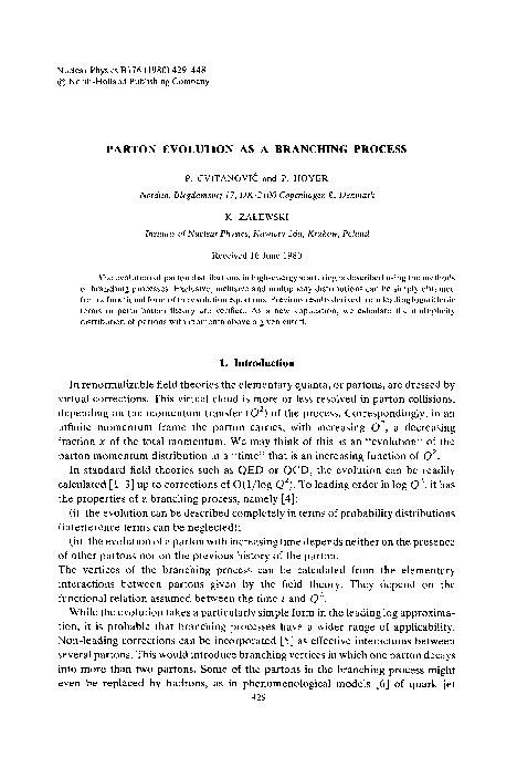 (PDF) Parton evolution as a branching process