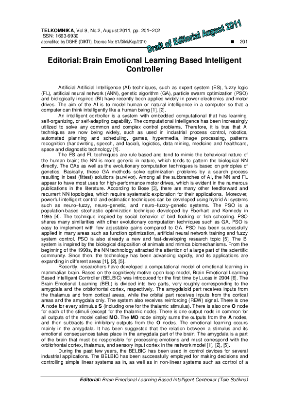 (PDF) Brain emotional learning based intelligent controller applied to neurofuzzy model of micro ...