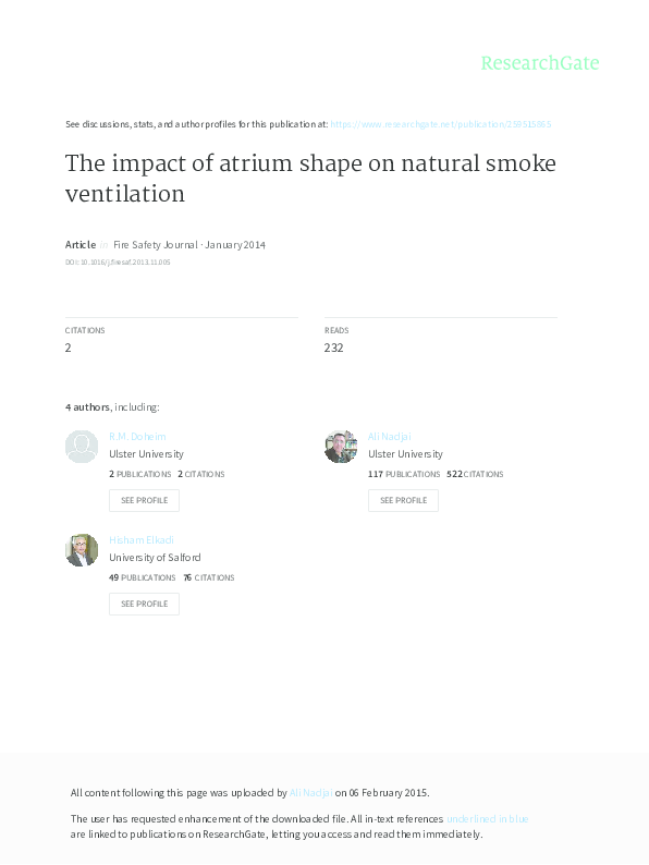 (PDF) The impact of atrium shape on natural smoke ventilation