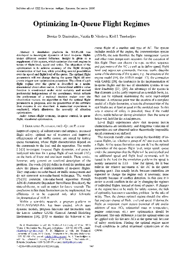 (PDF) Optimizing in-queue flight regimes