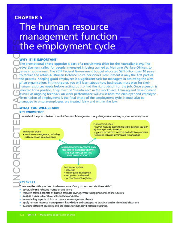 (PDF) The human resource management function — the employment cycle
