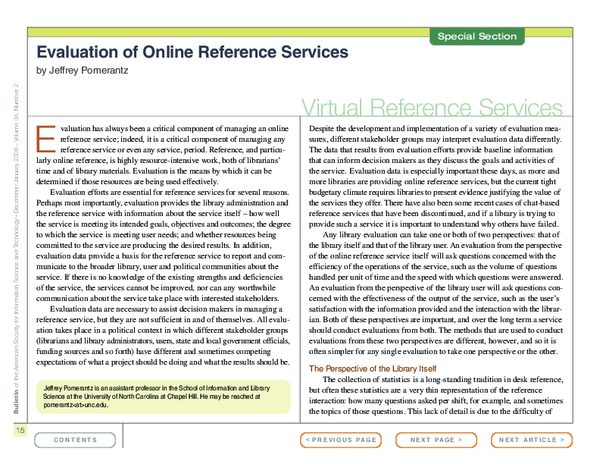 (PDF) Virtual reference services: Evaluation of online reference services