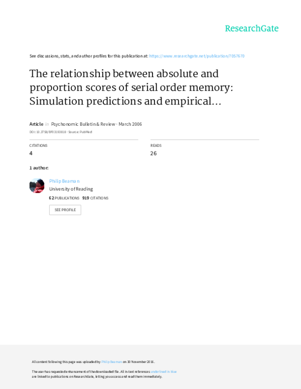 (PDF) The relationship between absolute and proportion scores of serial ...