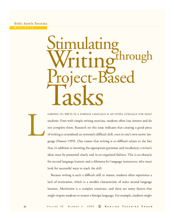 (PDF) Stimulating Writing through Project-based Learning