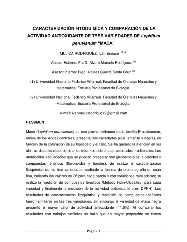 (PDF) CARACTERIZACIÓN FITOQUÍMICA Y COMPARACIÓN DE LA ACTIVIDAD ...