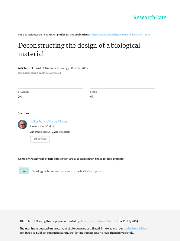 Deconstructing the design of a biological material