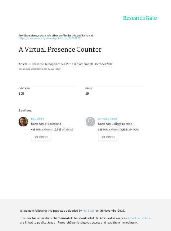 (PDF) A Virtual Presence Counter