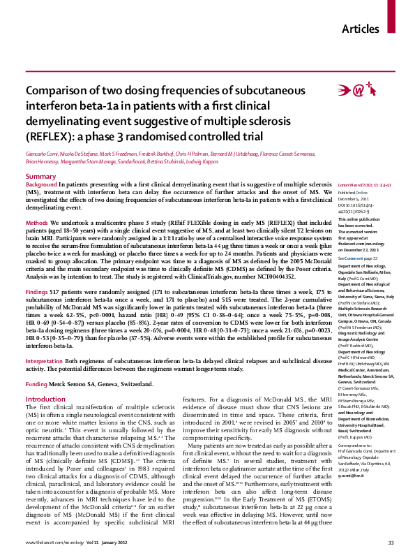 (PDF) Comparison of two dosing frequencies of subcutaneous interferon ...