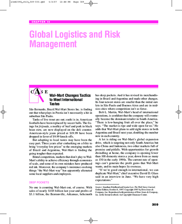 (PDF) Global Logistics and Risk Management