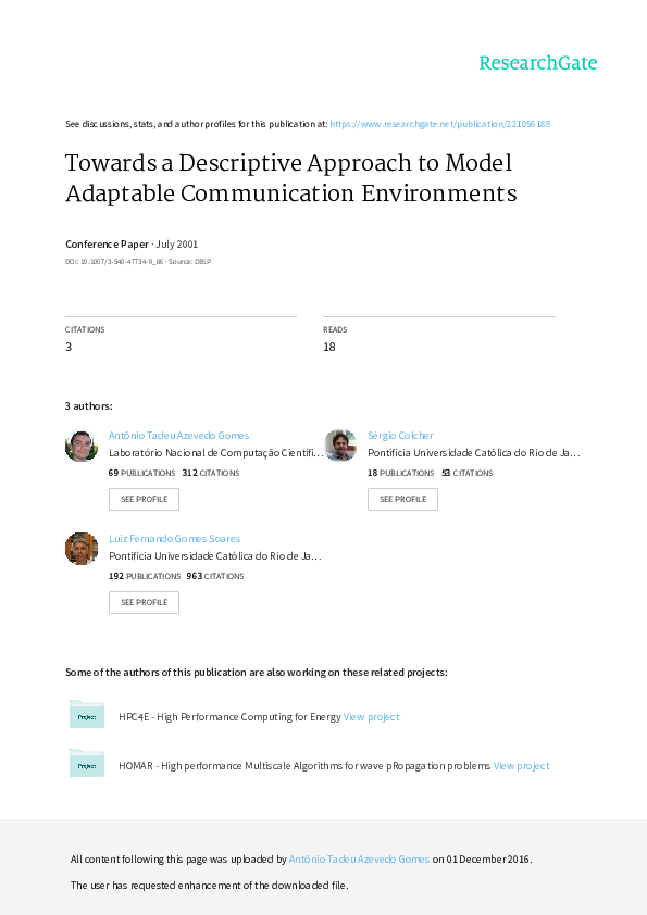 (PDF) Towards a Descriptive Approach to Model Adaptable Communication ...