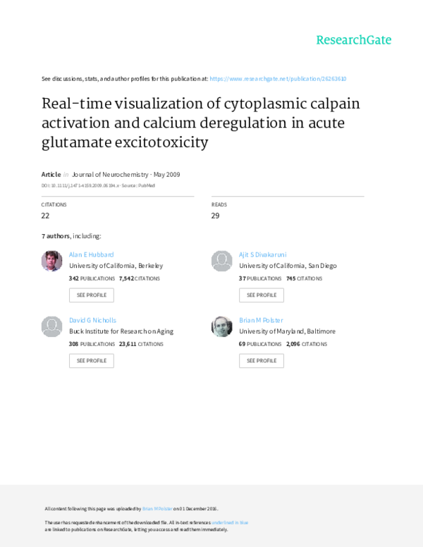 (PDF) Real-time visualization of cytoplasmic calpain activation and ...