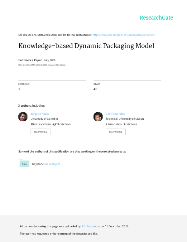 (PDF) Knowledge-based Dynamic Packaging Model