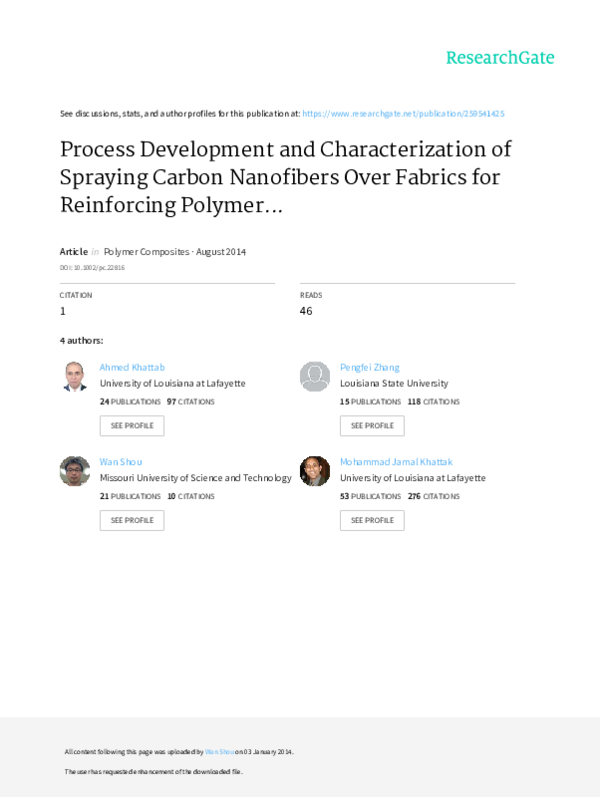 (PDF) Process development and characterization of spraying carbon ...