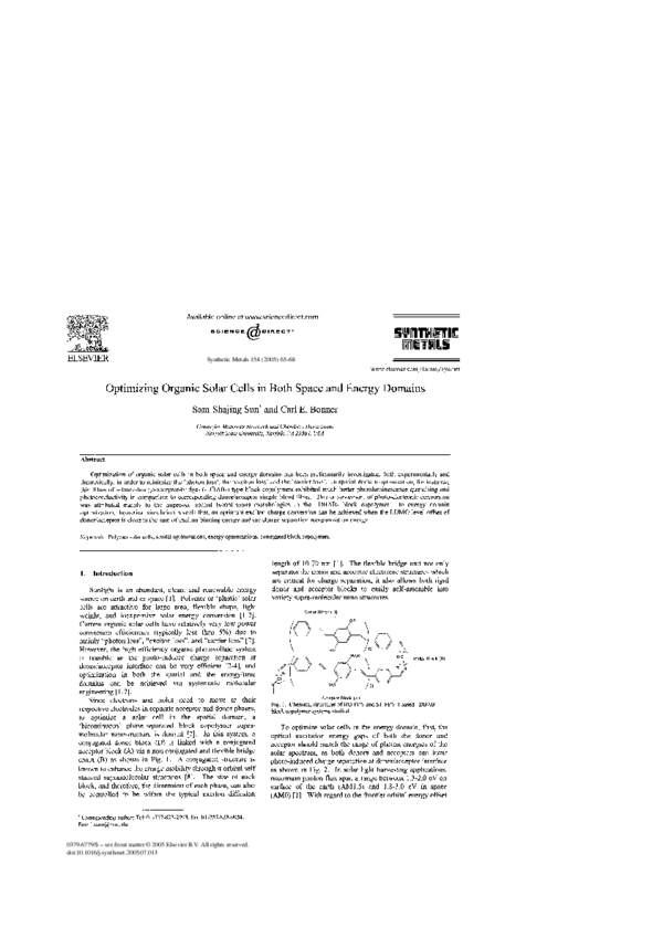 (PDF) Optimizing Organic Solar Cells in Both Space and Energy Domains