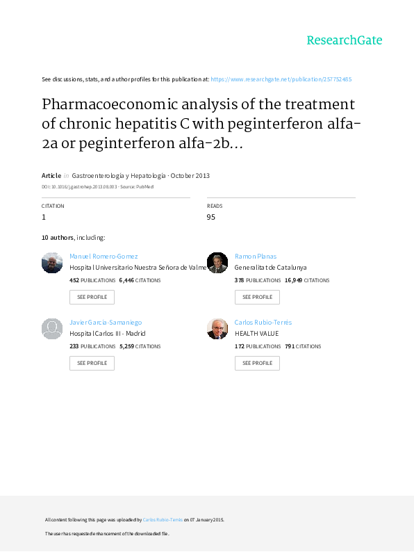 (PDF) Pharmacoeconomic analysis of the treatment of chronic hepatitis C ...