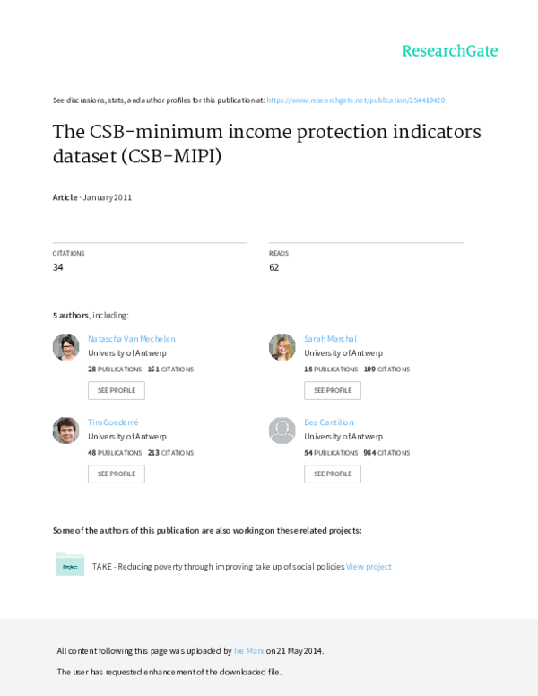 (PDF) The CSB-Minimum Income Protection Indicators dataset (CSB-MIPI)