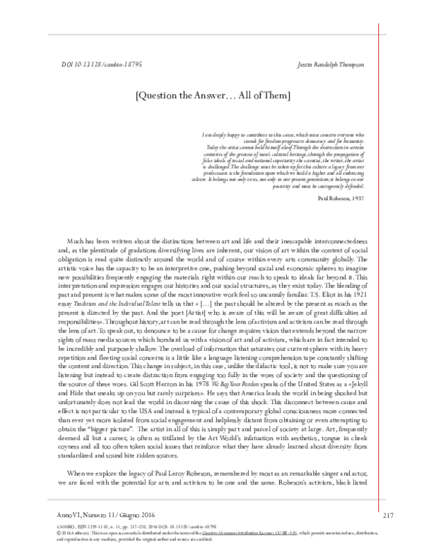 (PDF) Question the Answers… All of Them