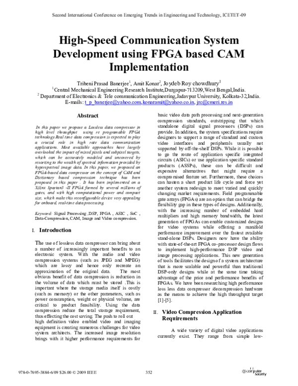 (PDF) High-Speed Communication System Development Using FPGA Based CAM ... (PDF) High-Speed Communication System Development Using FPGA Based CAM ...