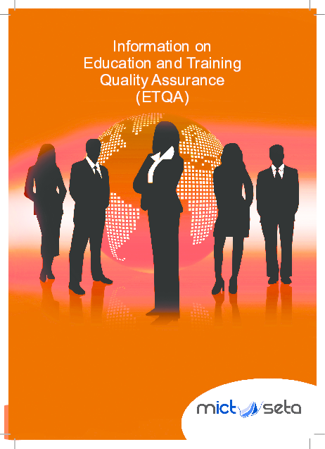 (PDF) Information on Education and Training Quality Assurance (ETQA