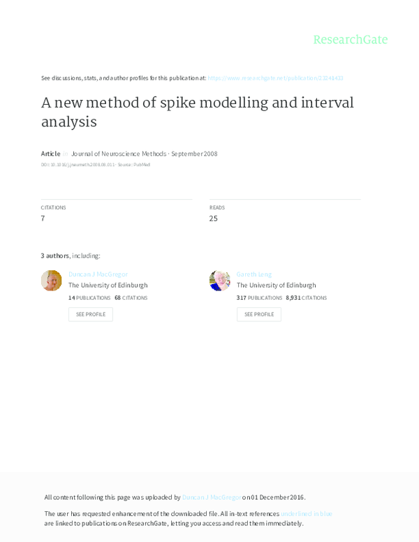 (PDF) A new method of spike modelling and interval analysis