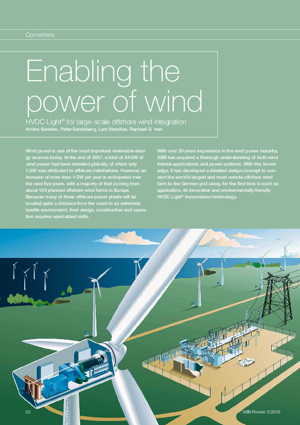(PDF) Enabling the power of wind HVDC Light® for large-scale offshore ...