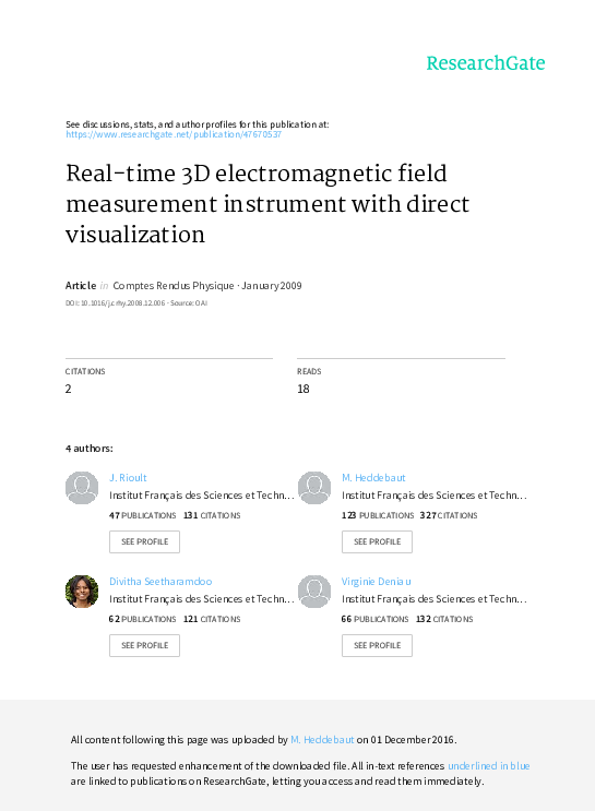 (PDF) Real-time 3D electromagnetic field measurement instrument with ...