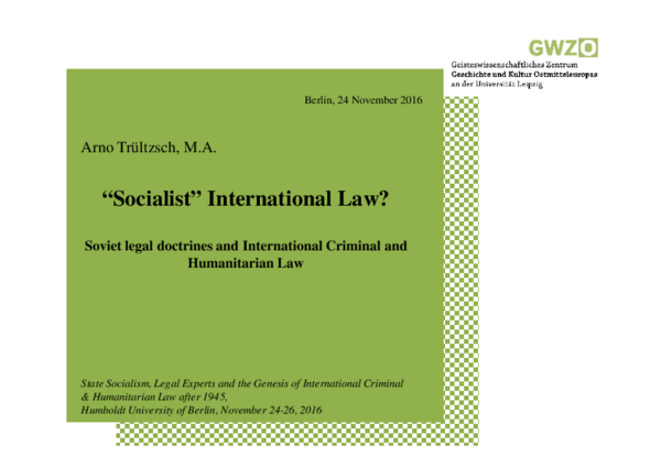 (PDF) "Socialist" International Law? Soviet legal doctrines and ...
