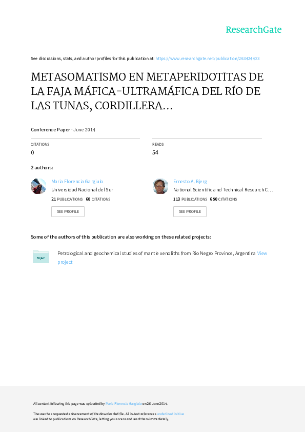 (PDF) Metasomatismo en Metaperidotitas De La Faja Máfica-Ultramáfica ...