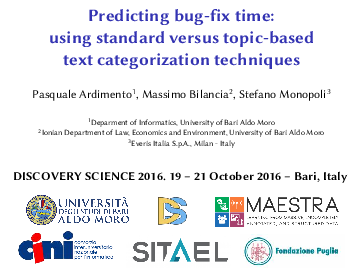 (PDF) Predicting bug-fix time: using standard versus topic-based text ...