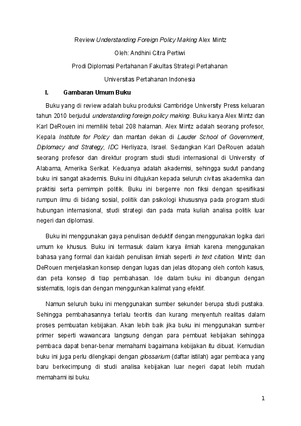 (DOC) Review Understanding Foreign Policy Making Alex Mintz.docx