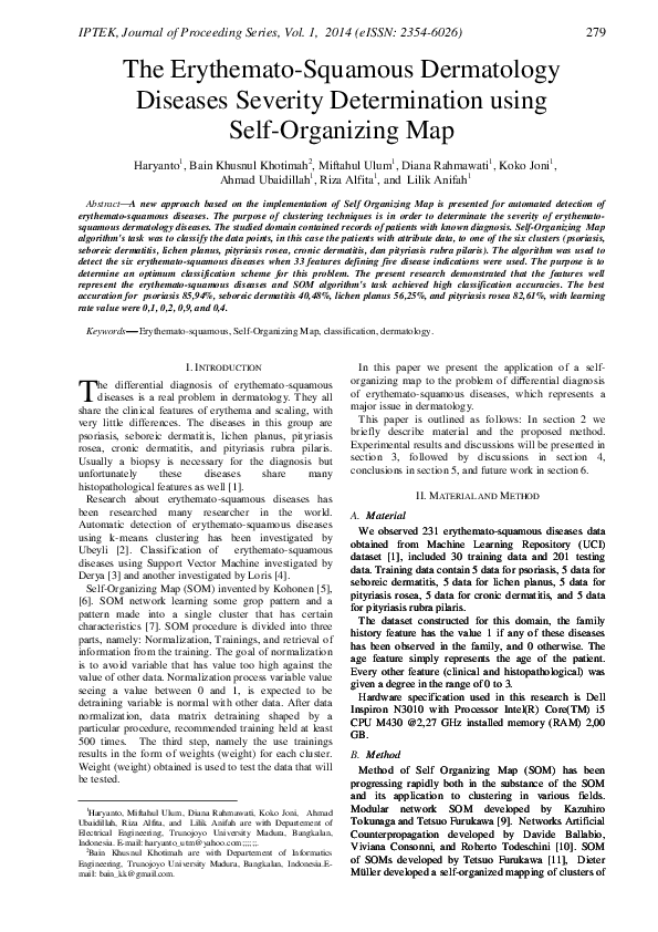 (PDF) The Erythemato-Squamous Dermatology Diseases Severity ...