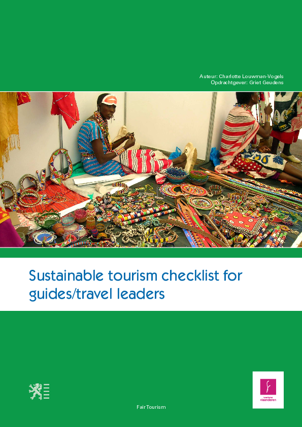 (PDF) Sustainable tourism checklist for guides/travel leaders
