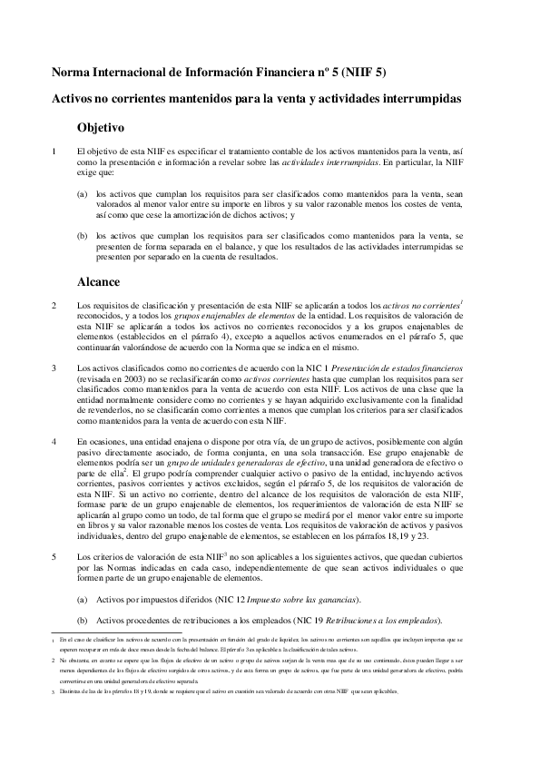 (PDF) Norma Internacional de Información Financiera nº 5 (NIIF 5