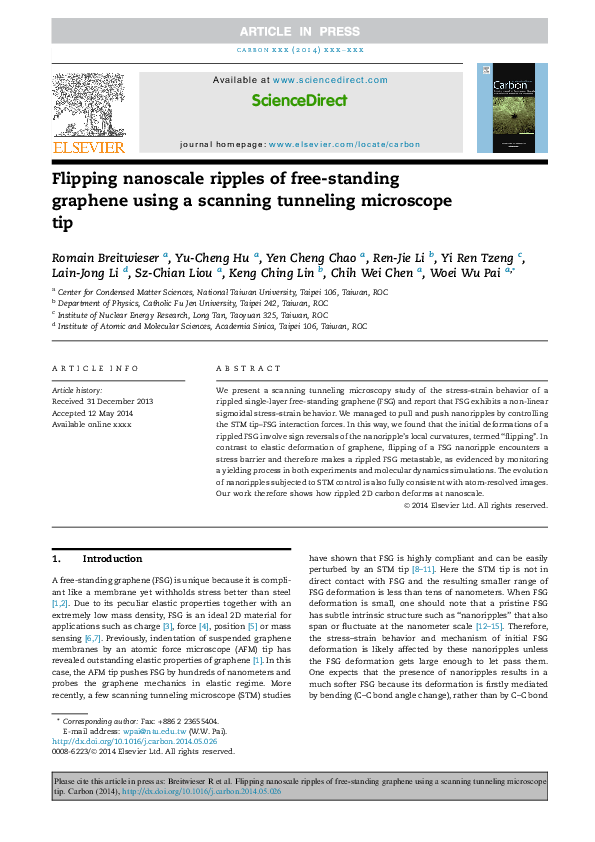 (PDF) Flipping nanoscale ripples of free-standing graphene using a ...